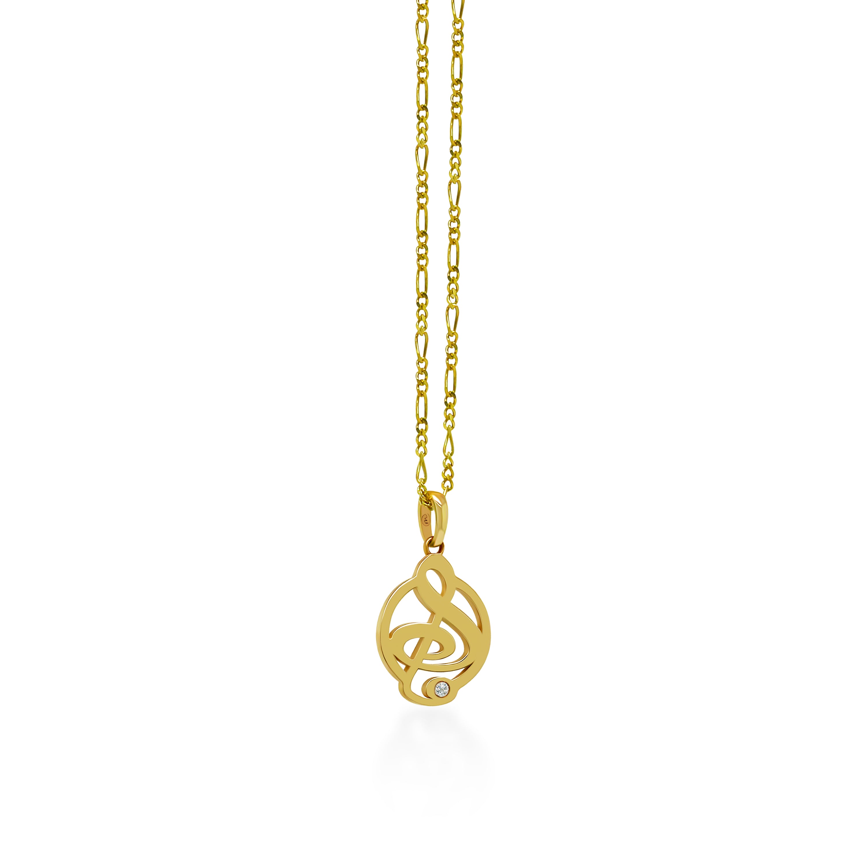 14K Gold Treble Clef Pendant Necklace – Modaya