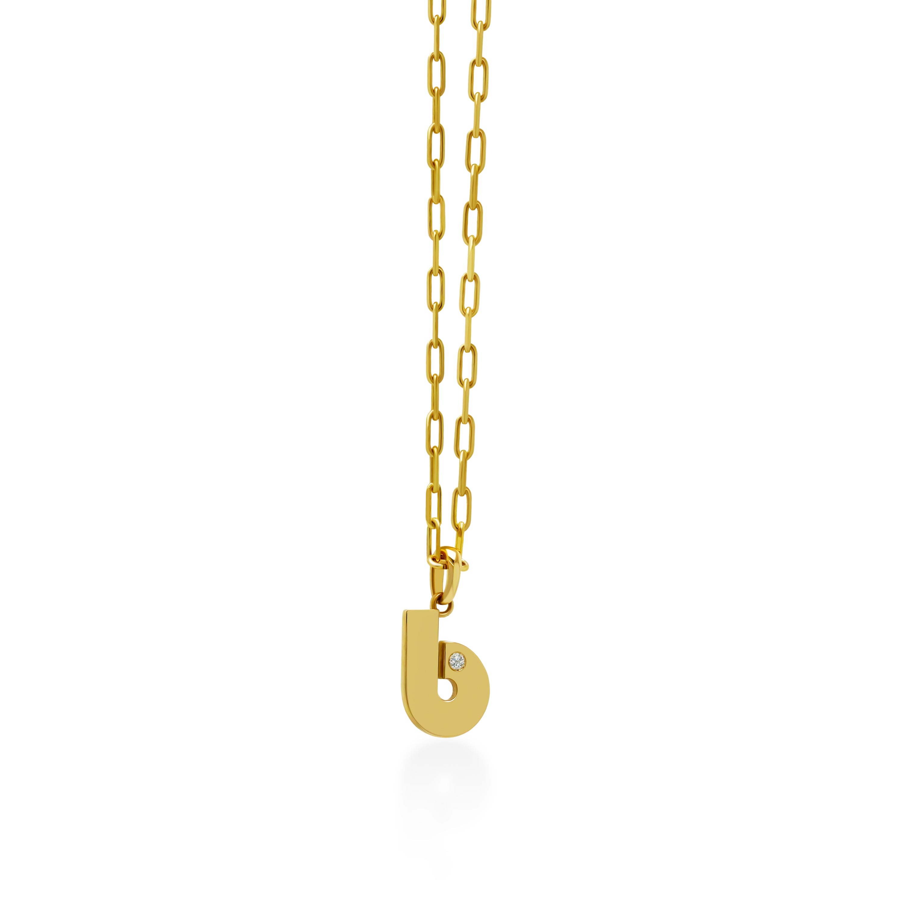 14K Gold “B” Initial Pendant Necklace – Modaya