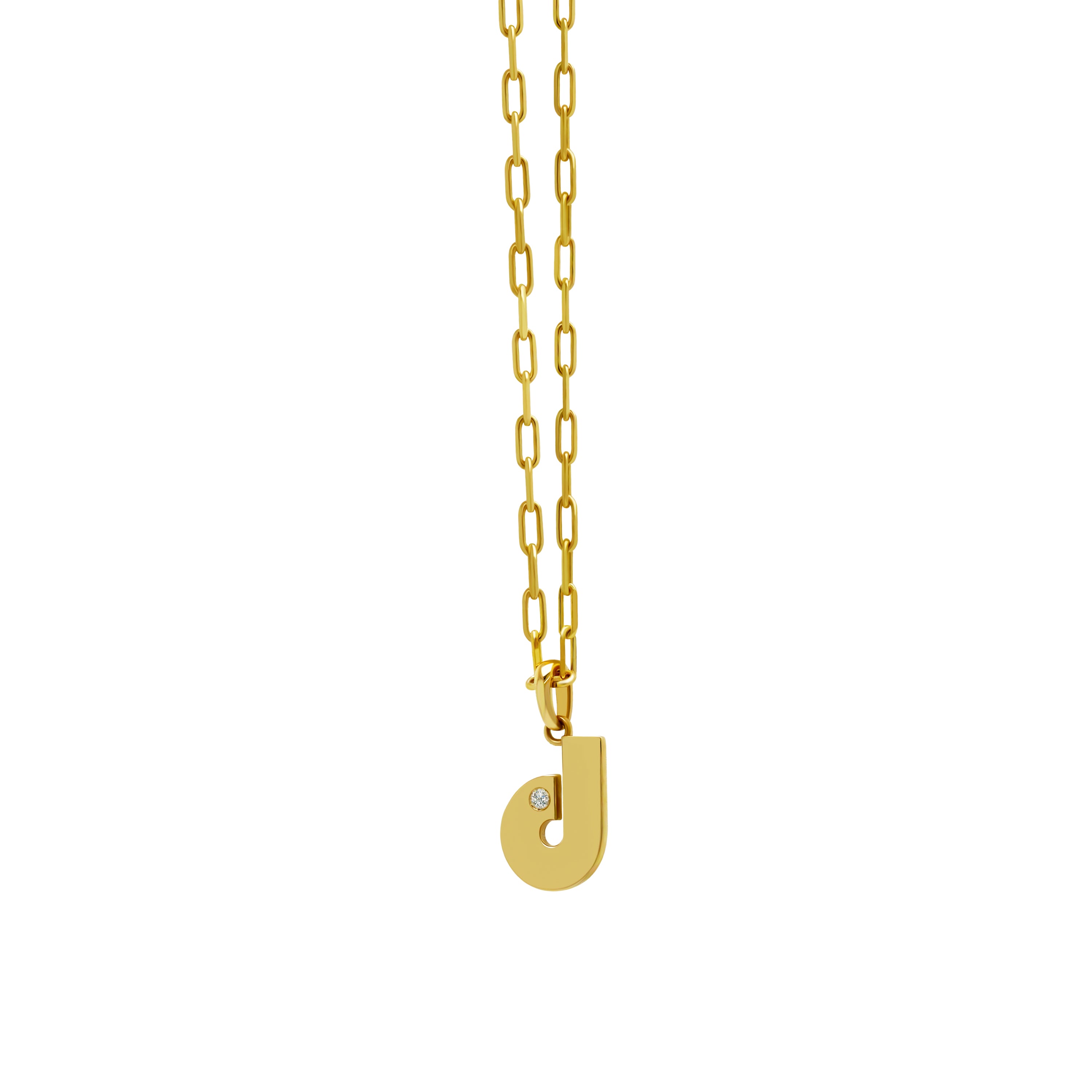 14K Gold “D” Initial Pendant Necklace – Modaya