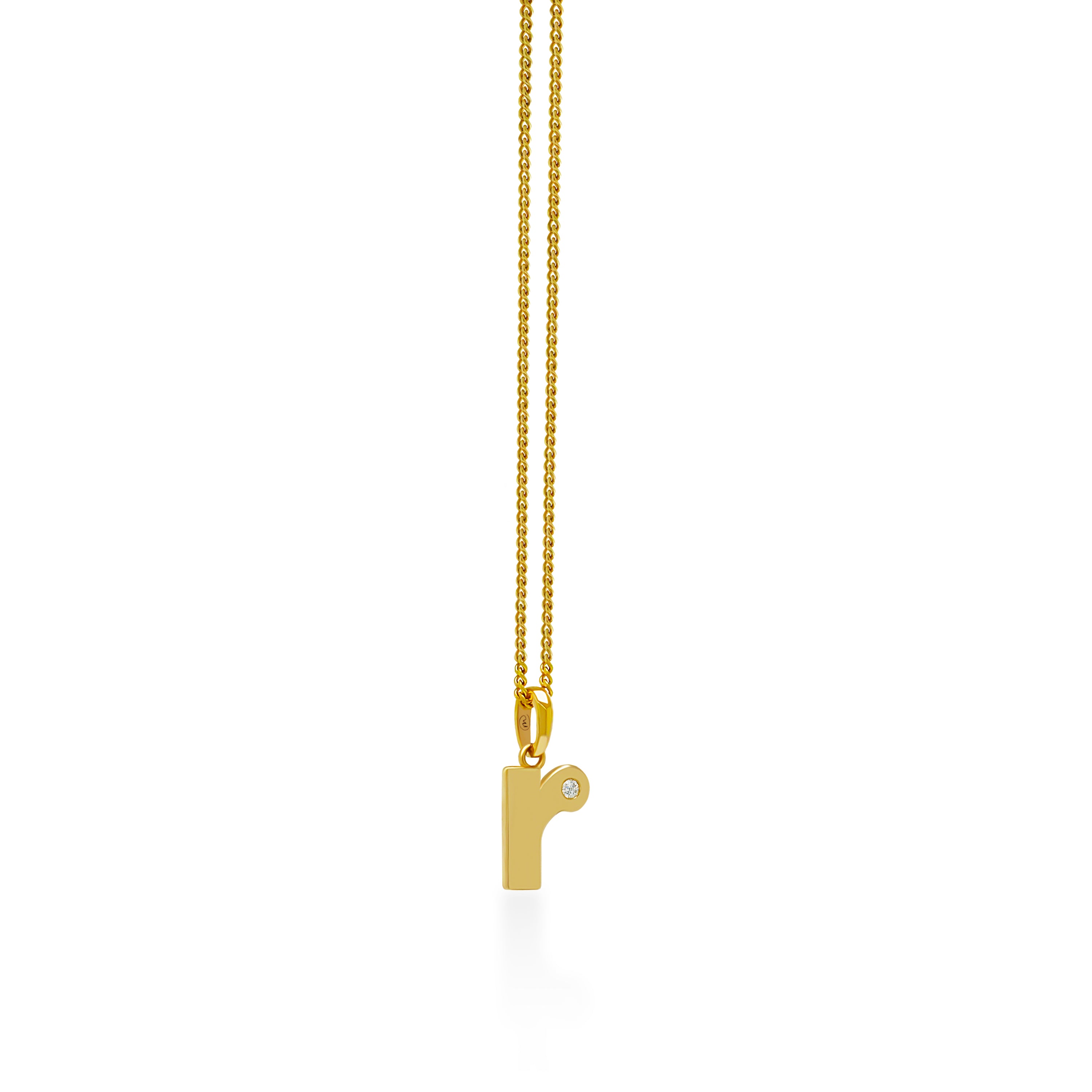 14K Gold “R” Initial Pendant Necklace – Modaya